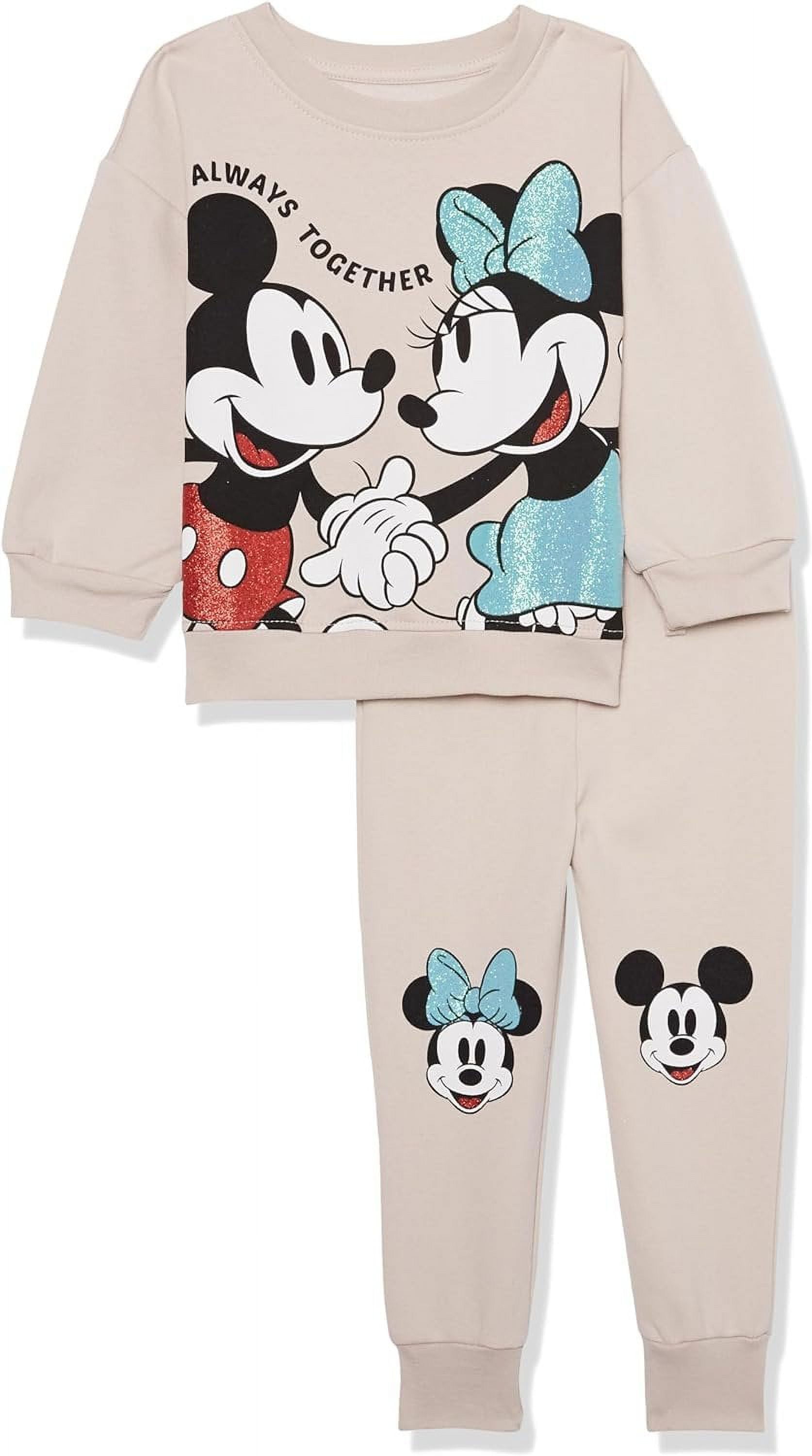 Disney Girls Mickey & Minnie Mouse Fleece Sweatshirt & Jogger Set ...