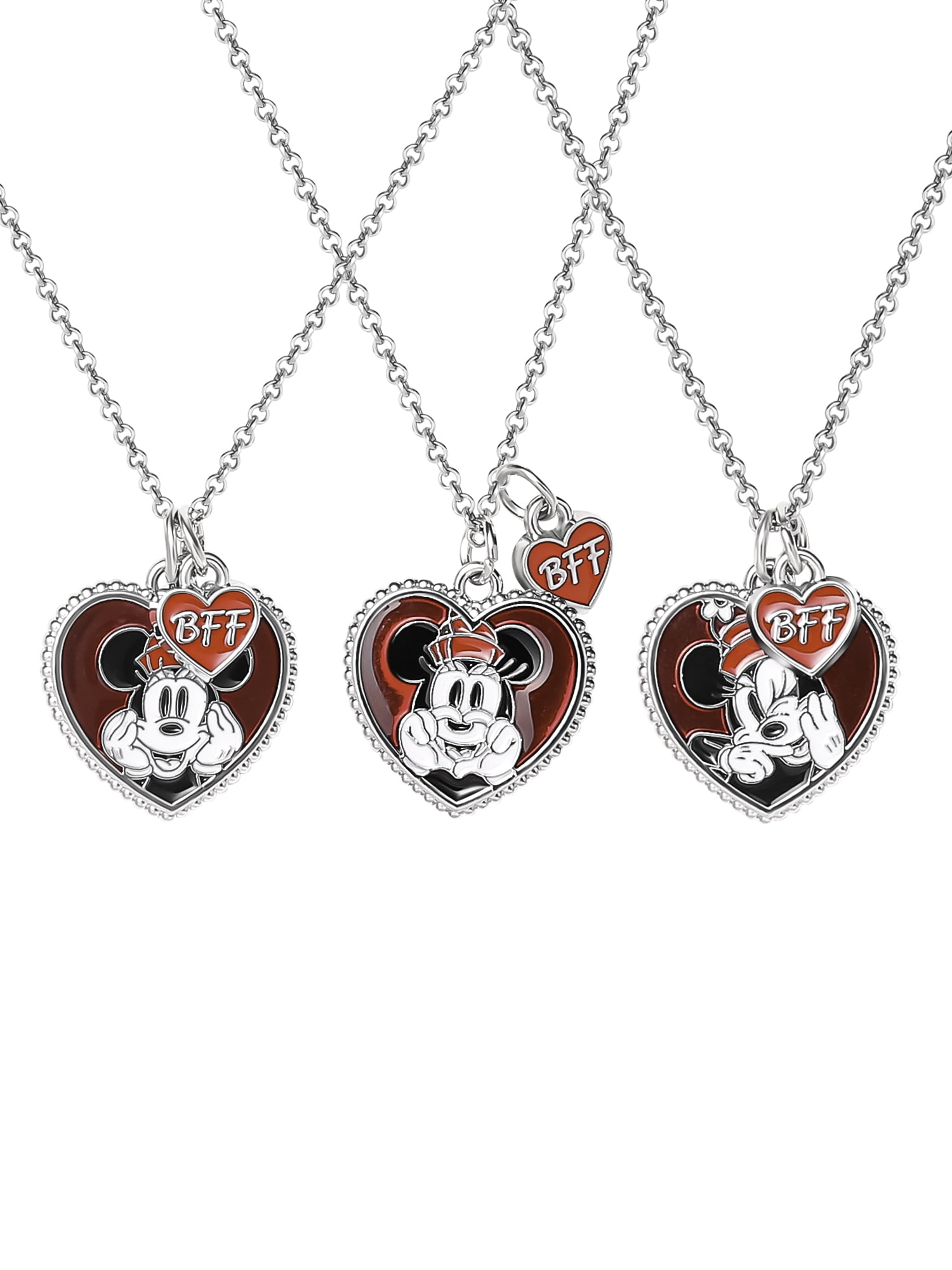 Disney Girls Mickey Mouse Best Friends Necklaces with BFF Charm and ...