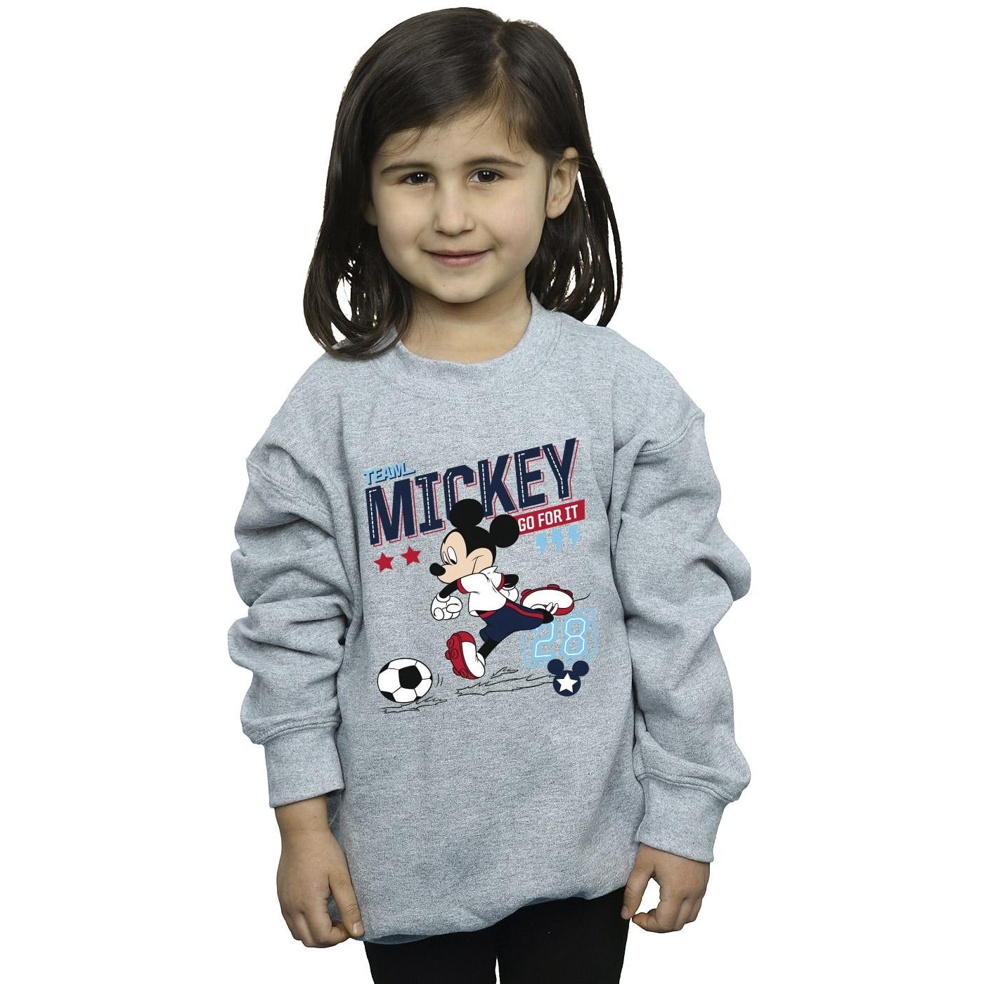 Disney Girls Mickey Mouse Team Mickey Football Sweatshirt - Walmart.com