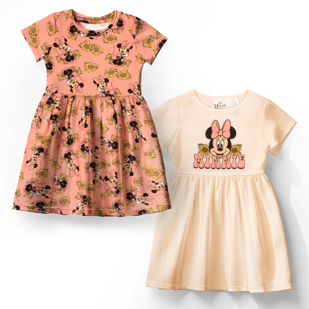 Disney Girls Minnie Mouse Casual Dress 2 Pack - Super Soft Kids Dresses ...