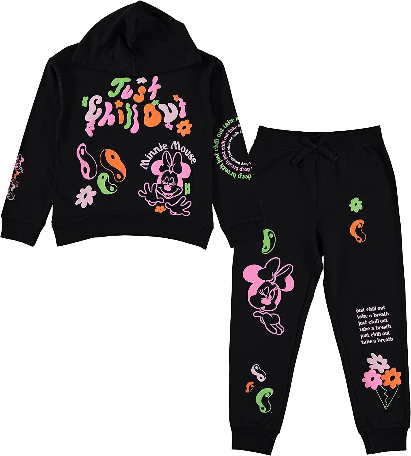 Disney Girls Minnie Mouse Hoodie and Jogger Clothing Set - Sizes 4-16 ...