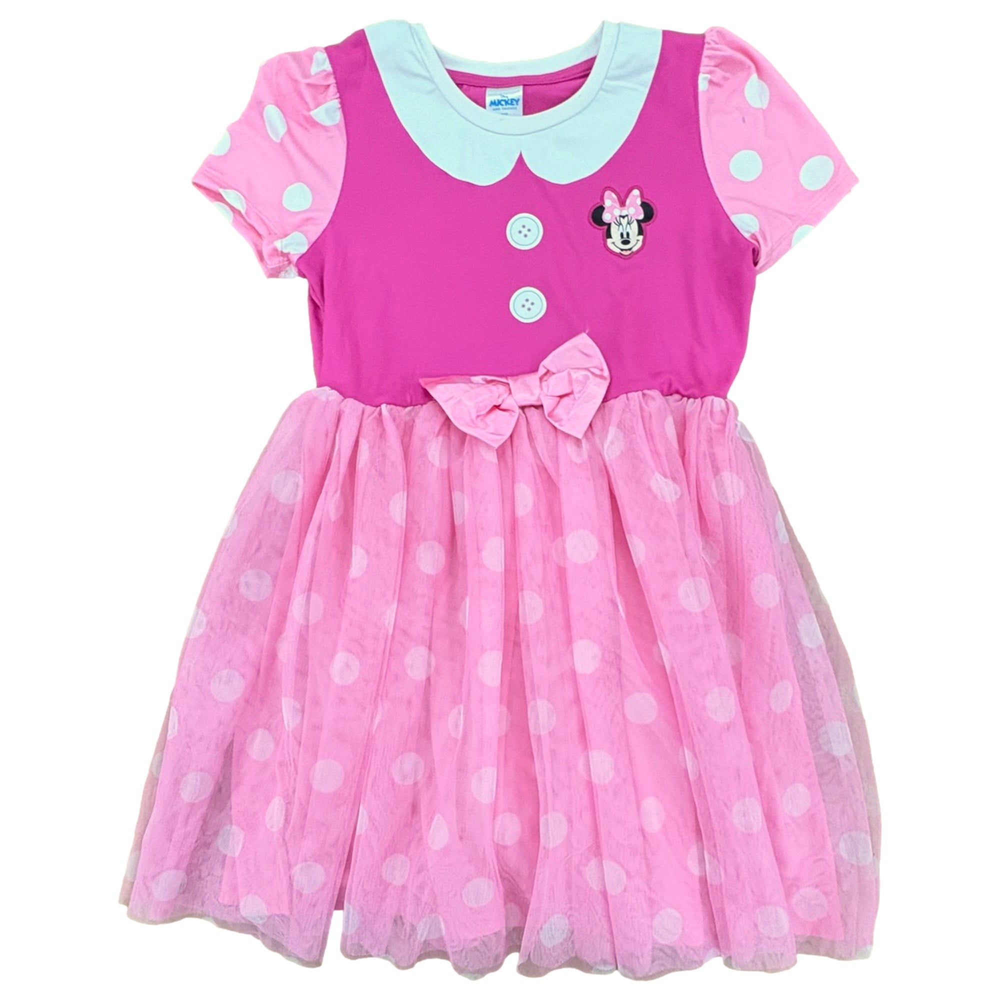 Disney Girls Mickey & Friends Minnie Mouse Pink Polka Dot Tutu Dress 7 ...