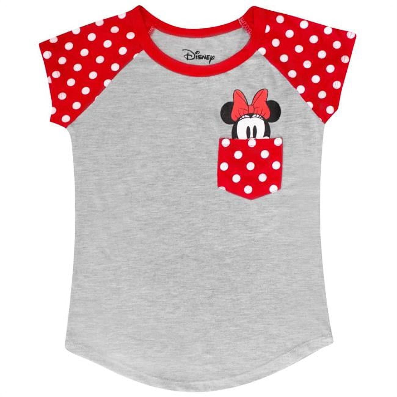 Disney Girls Minnie Mouse Smile Polka Dot Pocket Tee T-Shirt Large 10/ ...