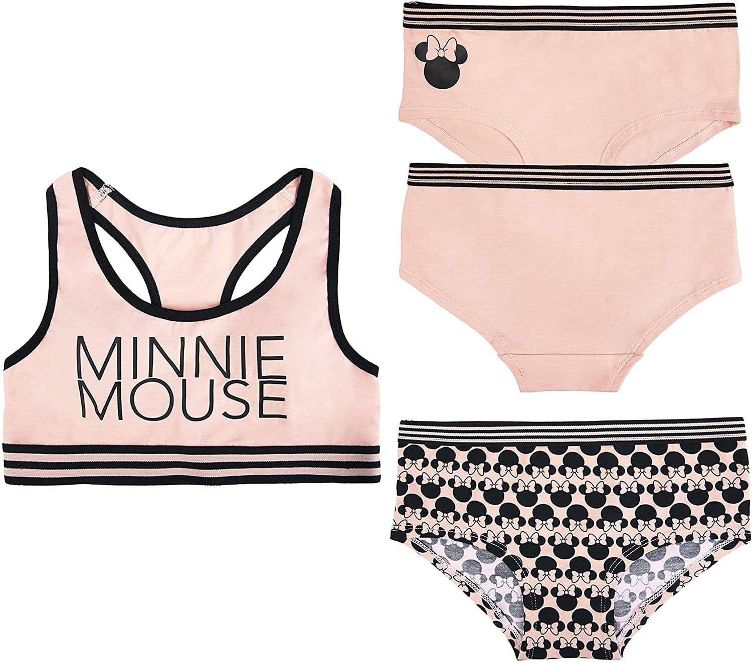 Disney Girls Mouse Underwear Multipacks, Minnie Bra Set 3pk, 16 ...