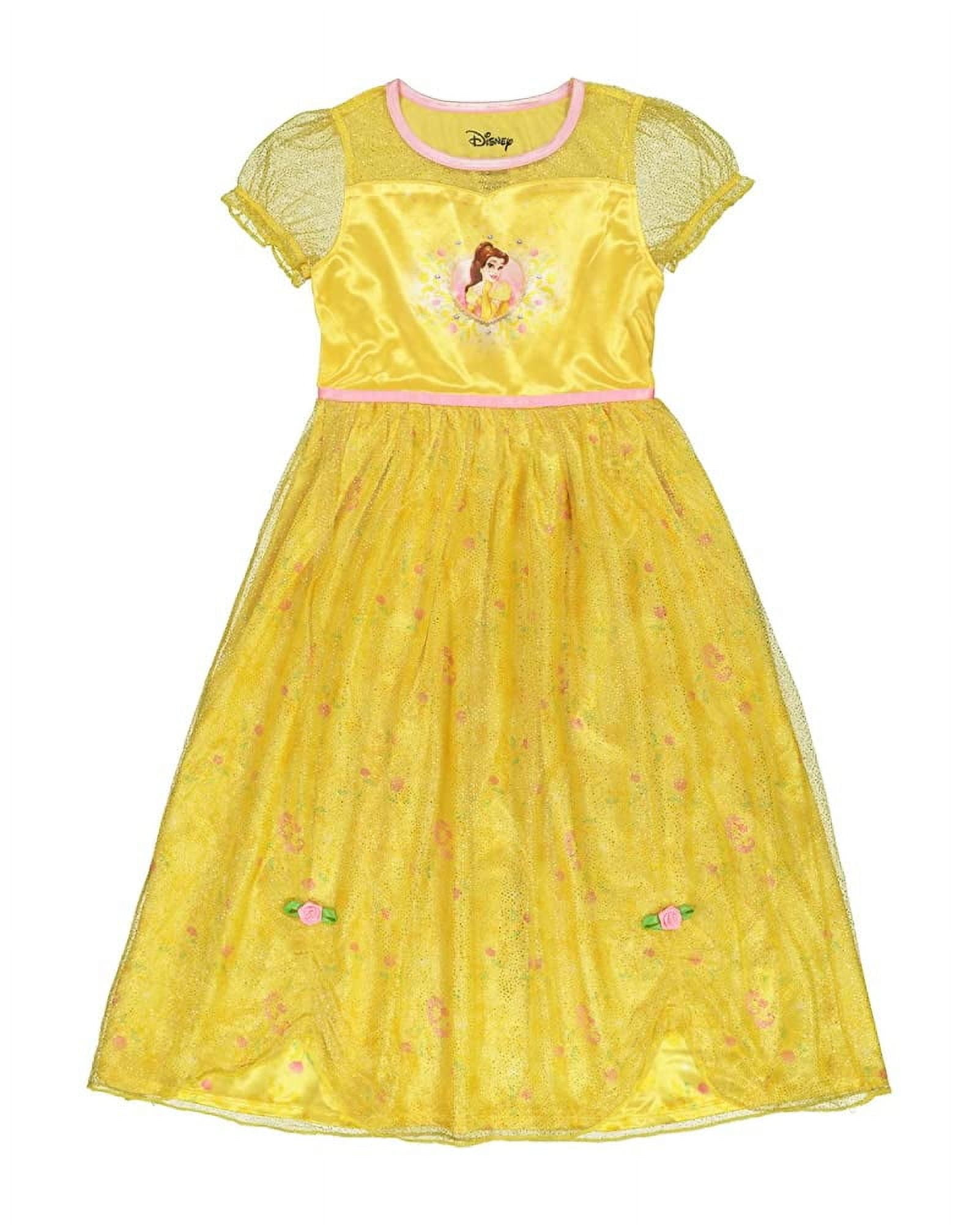 Disney Girls' Princess Fantasy Gown Nightgown, BELLE SHINES 3, 4T ...