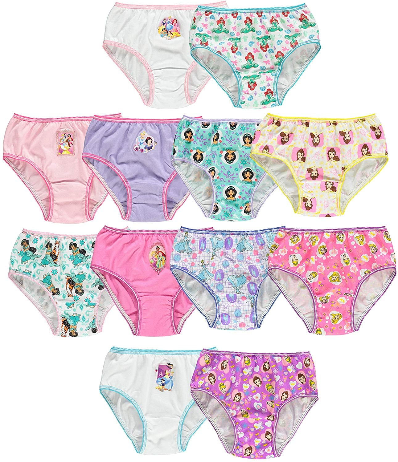 Disney Girls Princesses Cotton Panties, 12 Count - Walmart.com