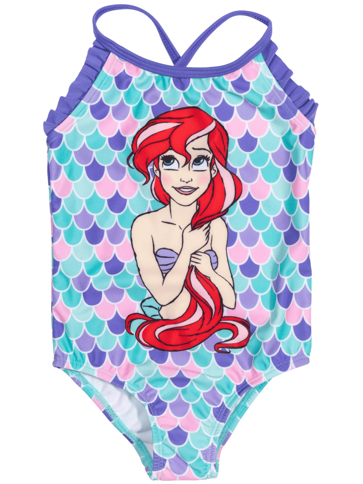 Disney Girls' The Little Mermaid Ariel 1 Piece Swimsuit, Sizes 2T-6x ...