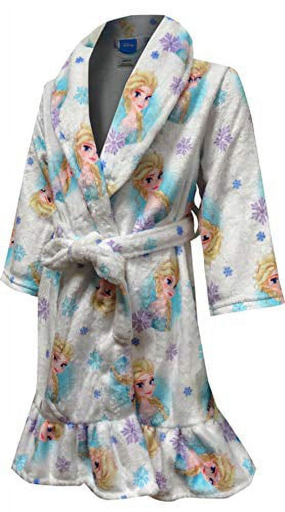 Disney Girls' Toddler Frozen Elsa Luxe Plush Robe, Snowy White, 3T ...