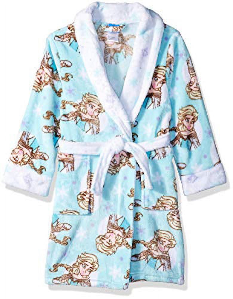 Disney Girls' Toddler Frozen Elsa Luxe Plush Robe, Snowy White, 4T ...