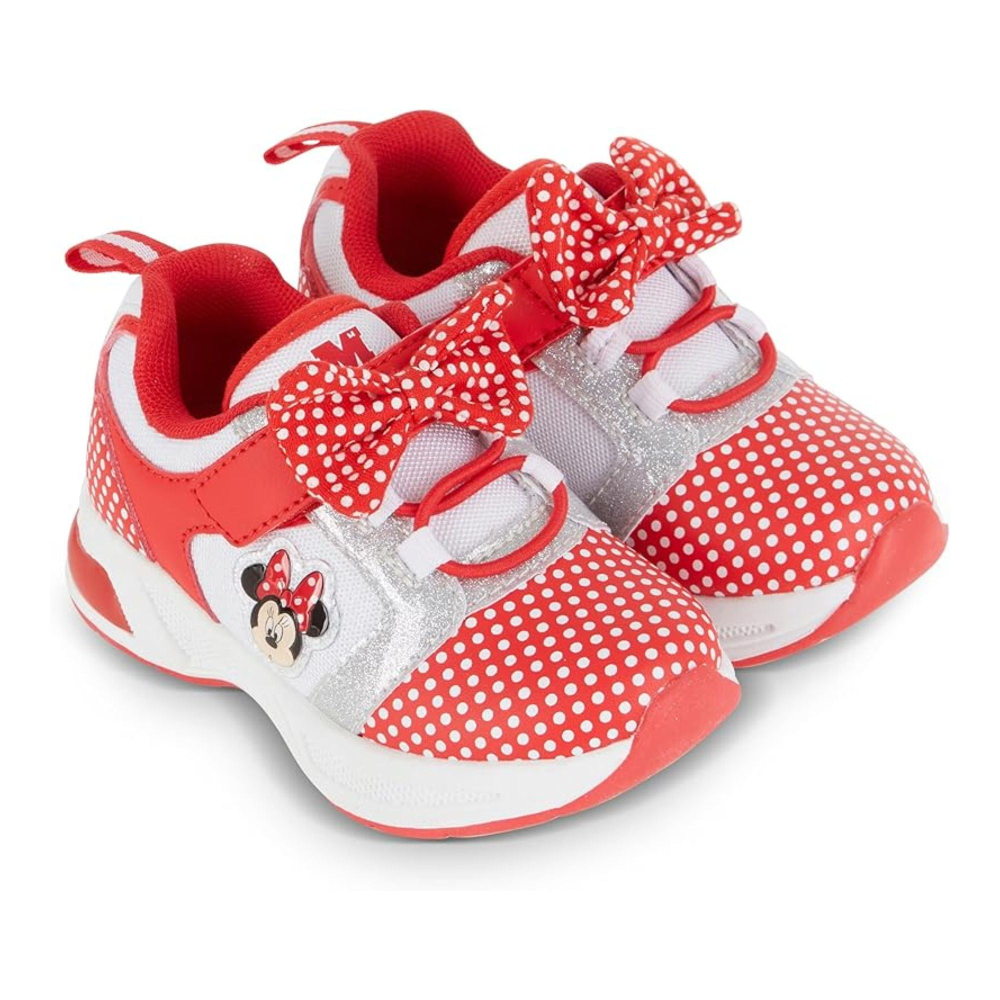 Disney Girls Toddler Shoes, Casual Dotted Velcro with Lace Minnie Mouse ...