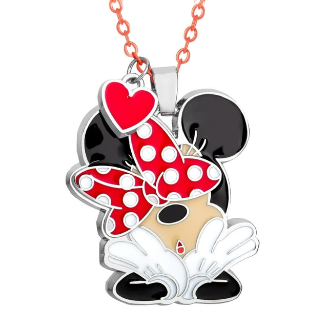 Disney Girls/Tween Minnie Mouse Fashion Necklace with Signature Polka ...