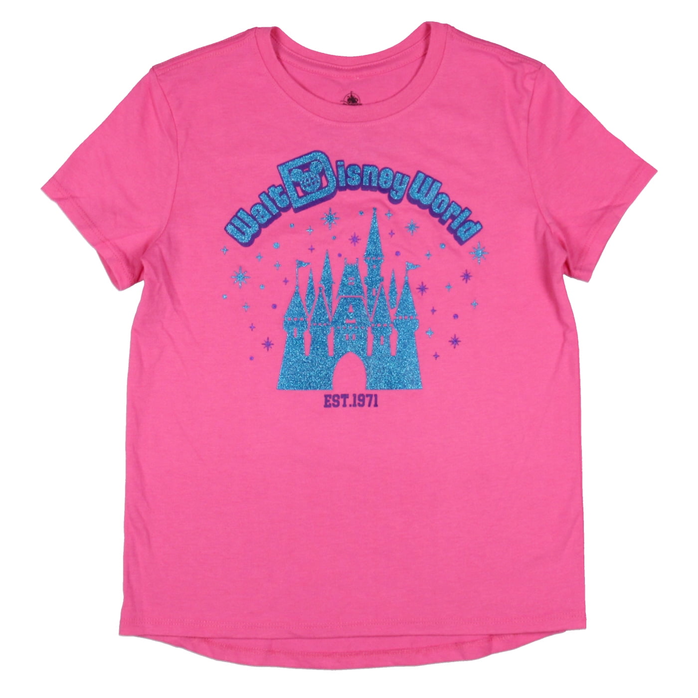 Disney Girls' Walt Disney World Cinderella Castle Glitter Logo High-Low ...