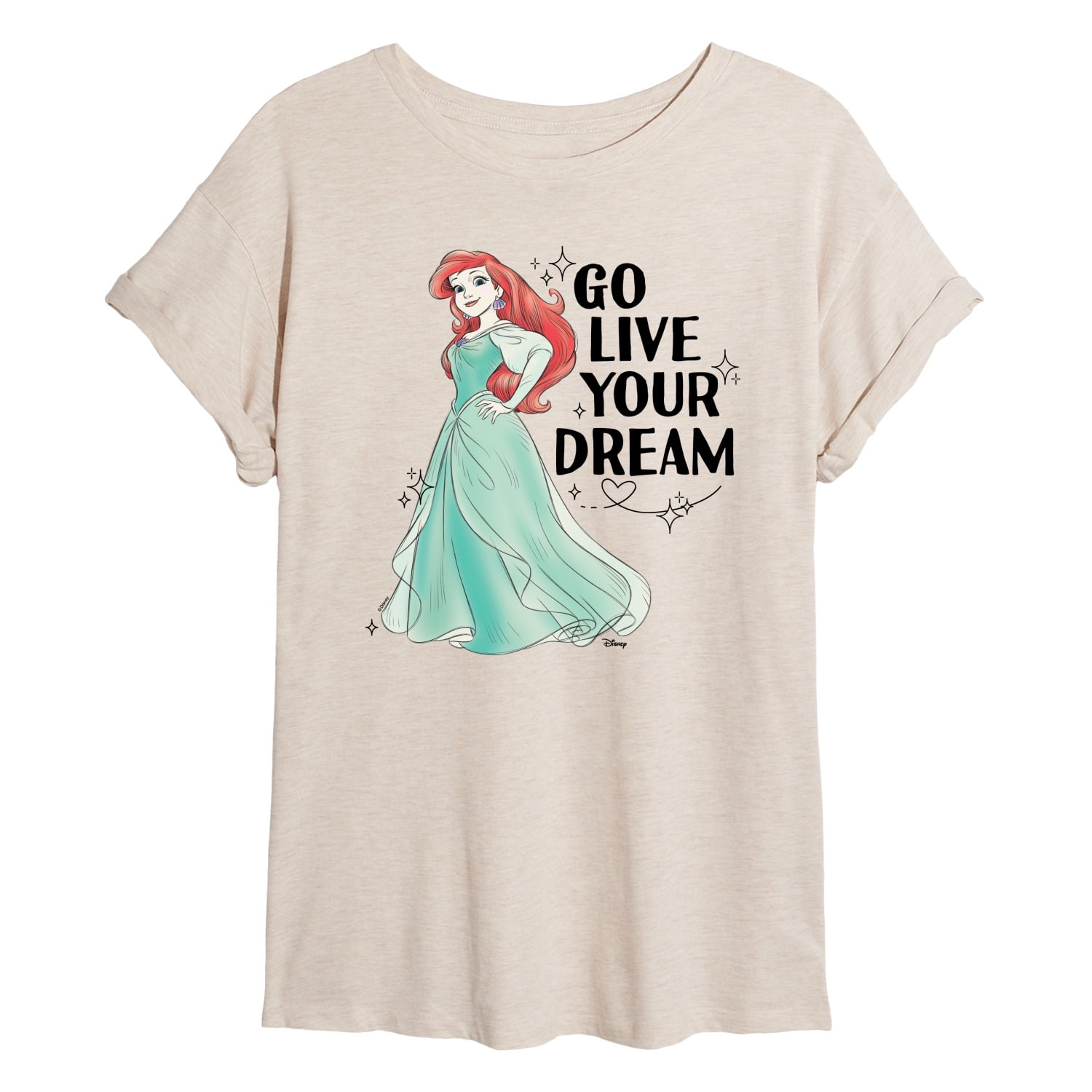 Disney - Go Live Your Dream Ariel - Women's Oversized T-Shirt - Walmart.com
