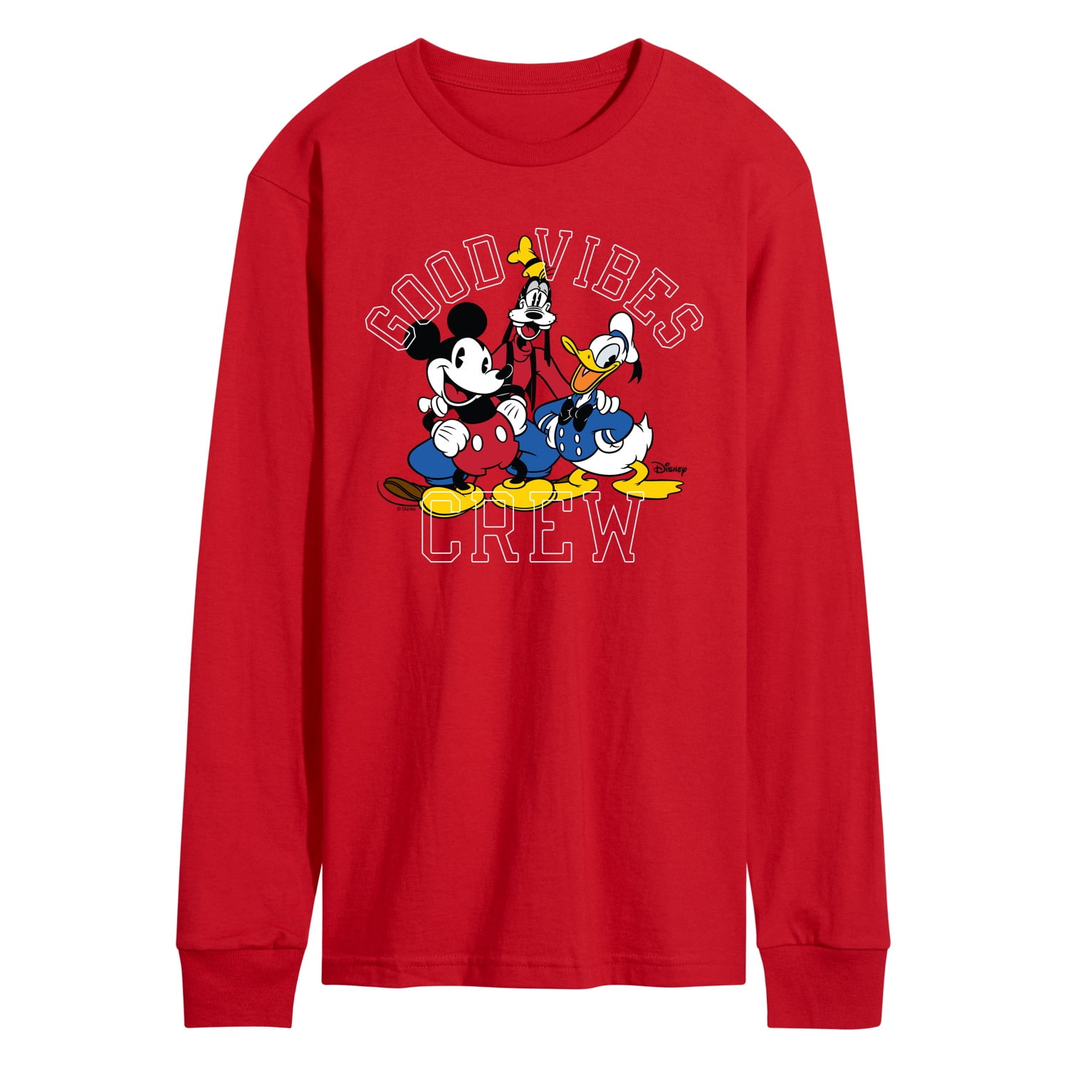 Disney - Good Vibes Crew - Men's Long Sleeve Graphic T-Shirt - Walmart.com