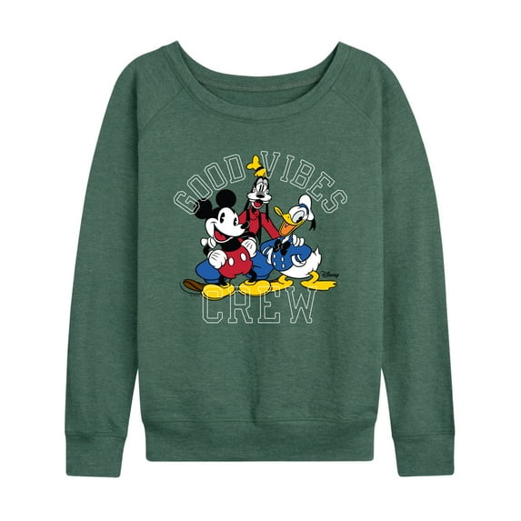 Disney - Good Vibes Crew - Women's French Terry Long Sleeve Pullover ...
