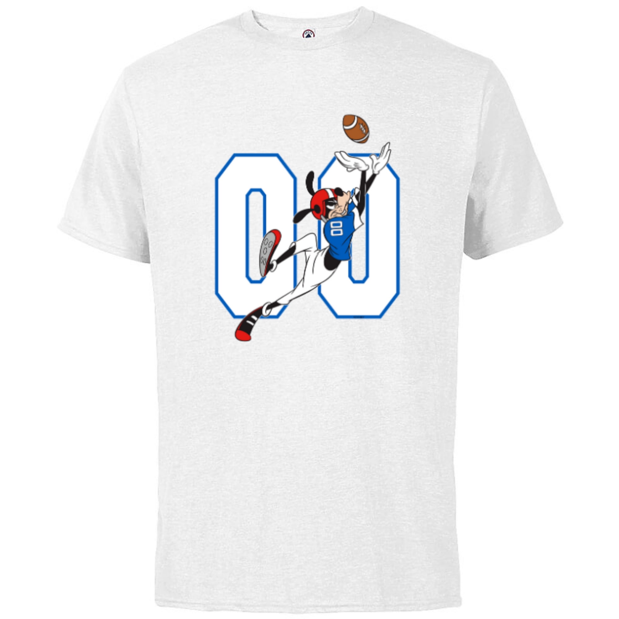 Disney Goofy #00 Football Catch Sports - Short Sleeve Cotton T-Shirt ...