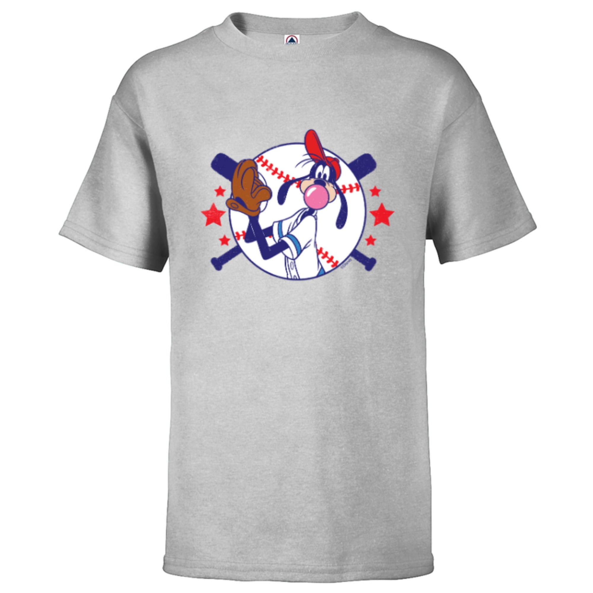 Disney Goofy Baseball Pitcher Bubble Gum Distressed - Short Sleeve T ...
