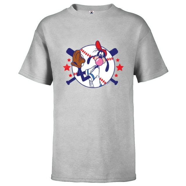 Disney Goofy Baseball Pitcher Bubble Gum Distressed - Short Sleeve T ...