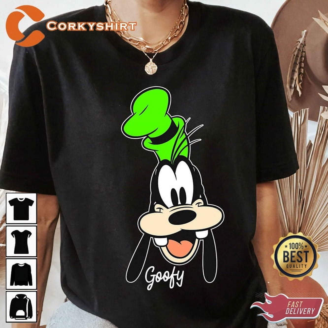 Disney Goofy Big Face Portrait St Patrick Inspired T-shirt - Walmart.com