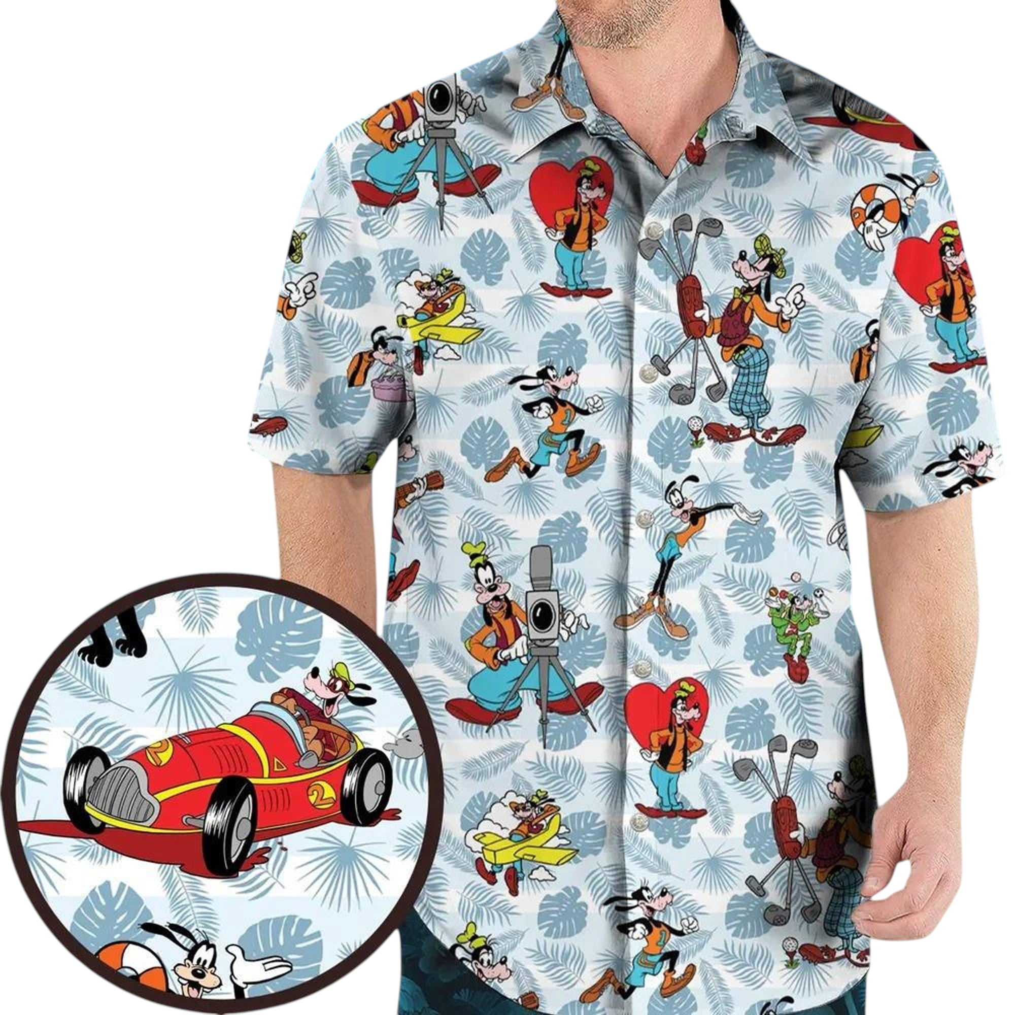 Disney Goofy Button Shirt, Disney Dogs Hawaiian Shirt, Goofy Golf and ...