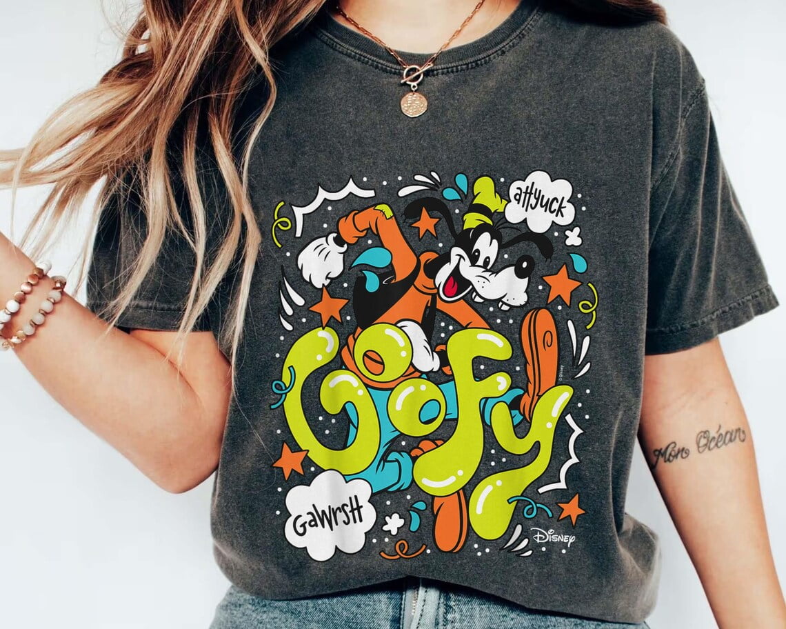 Disney Goofy Doodles Funny Hyuck T-Shirt, Disney A Goofy Movie Couple Matching Tee, Walt Disney ...