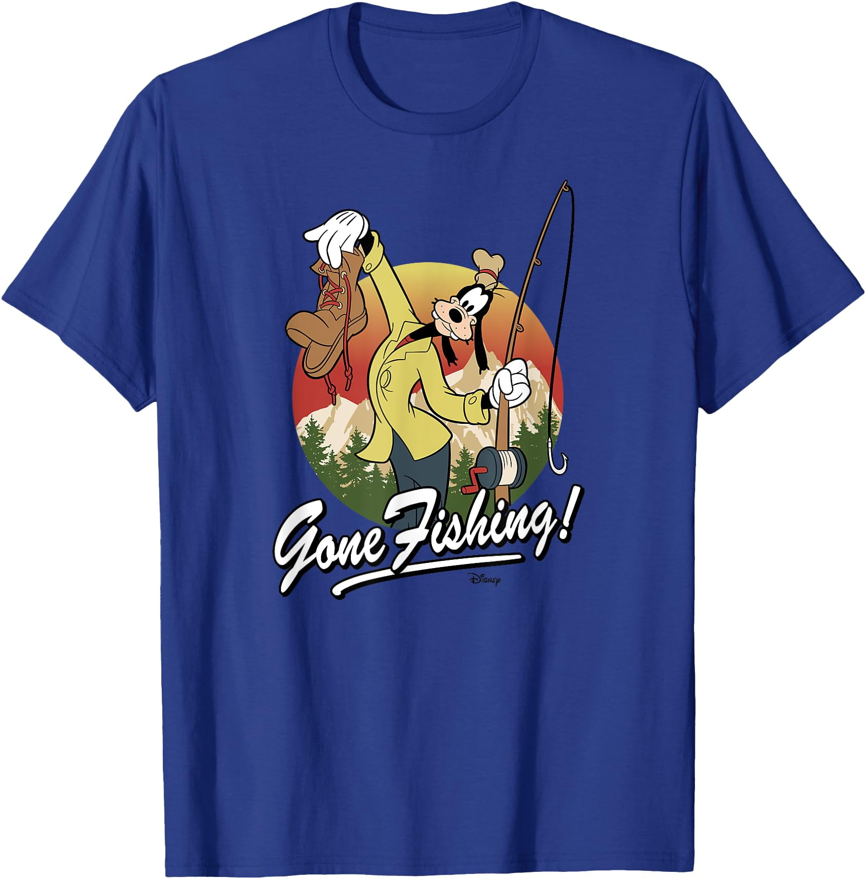 Disney - Goofy Gone Fishing! T-Shirt, Royal Blue Color, Size 3XL ...