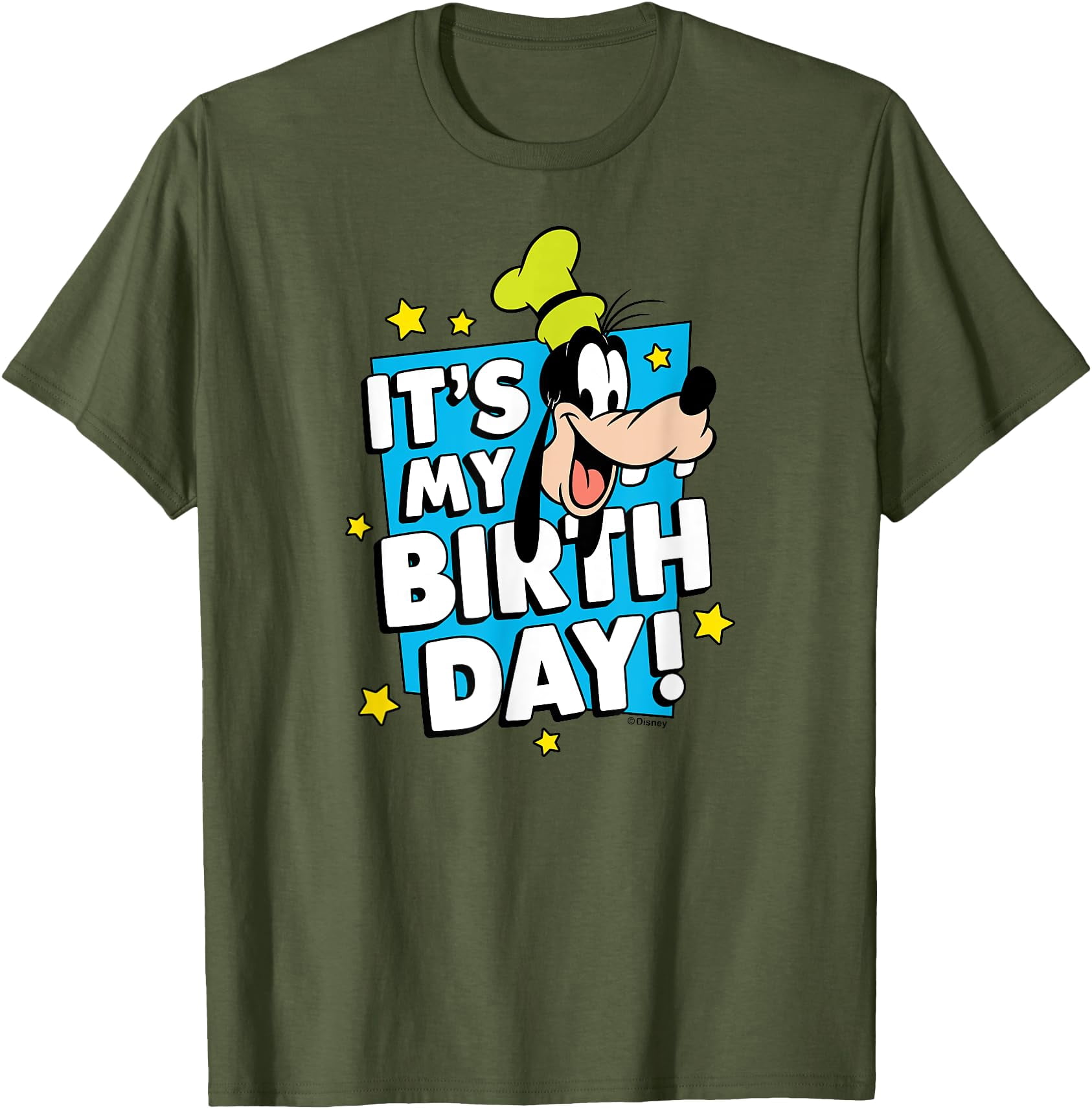 Disney - Goofy It's My Birthday! T-Shirt, Military Green Color, Size ...