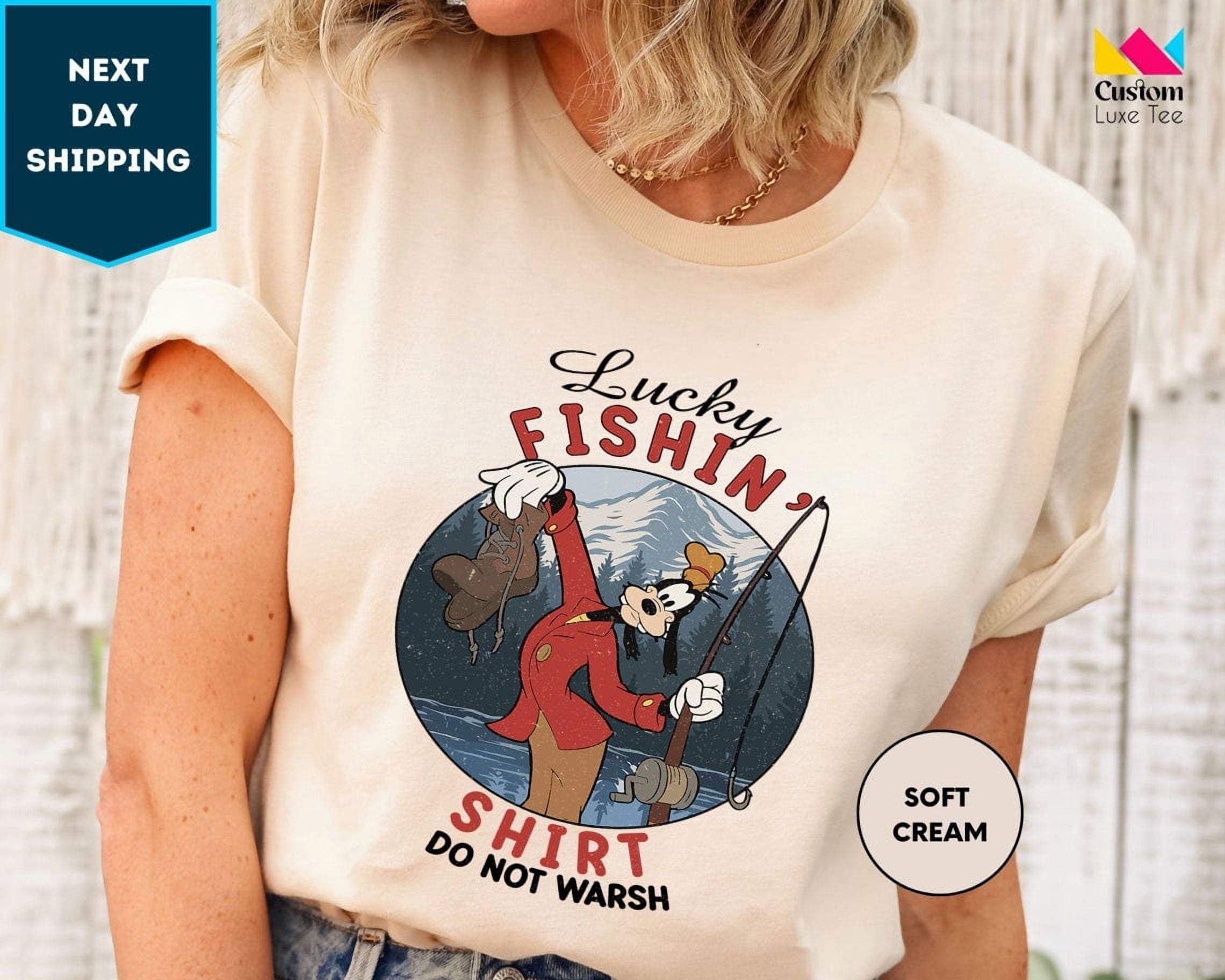 Disney Goofy Lucky Fishing Shirt, Do Not Wash Shirt, Disney Dad Tee ...