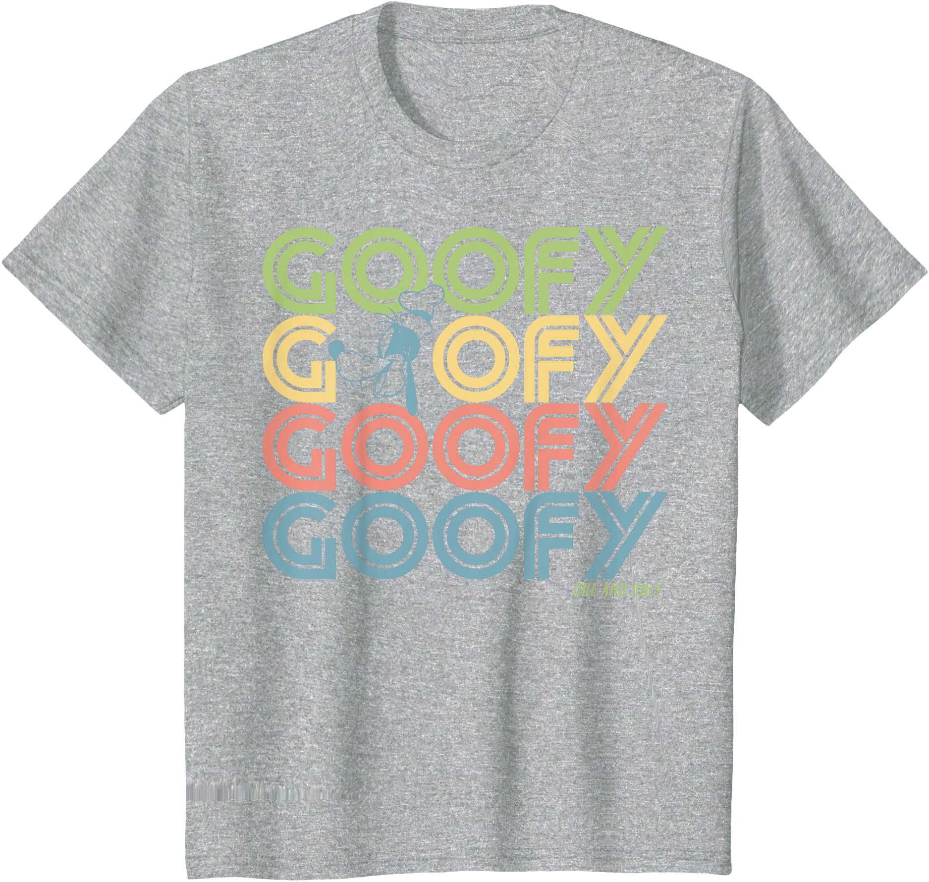 Disney Goofy Retro Name Stack T-Shirt, Sport Grey Color, Size YXL ...