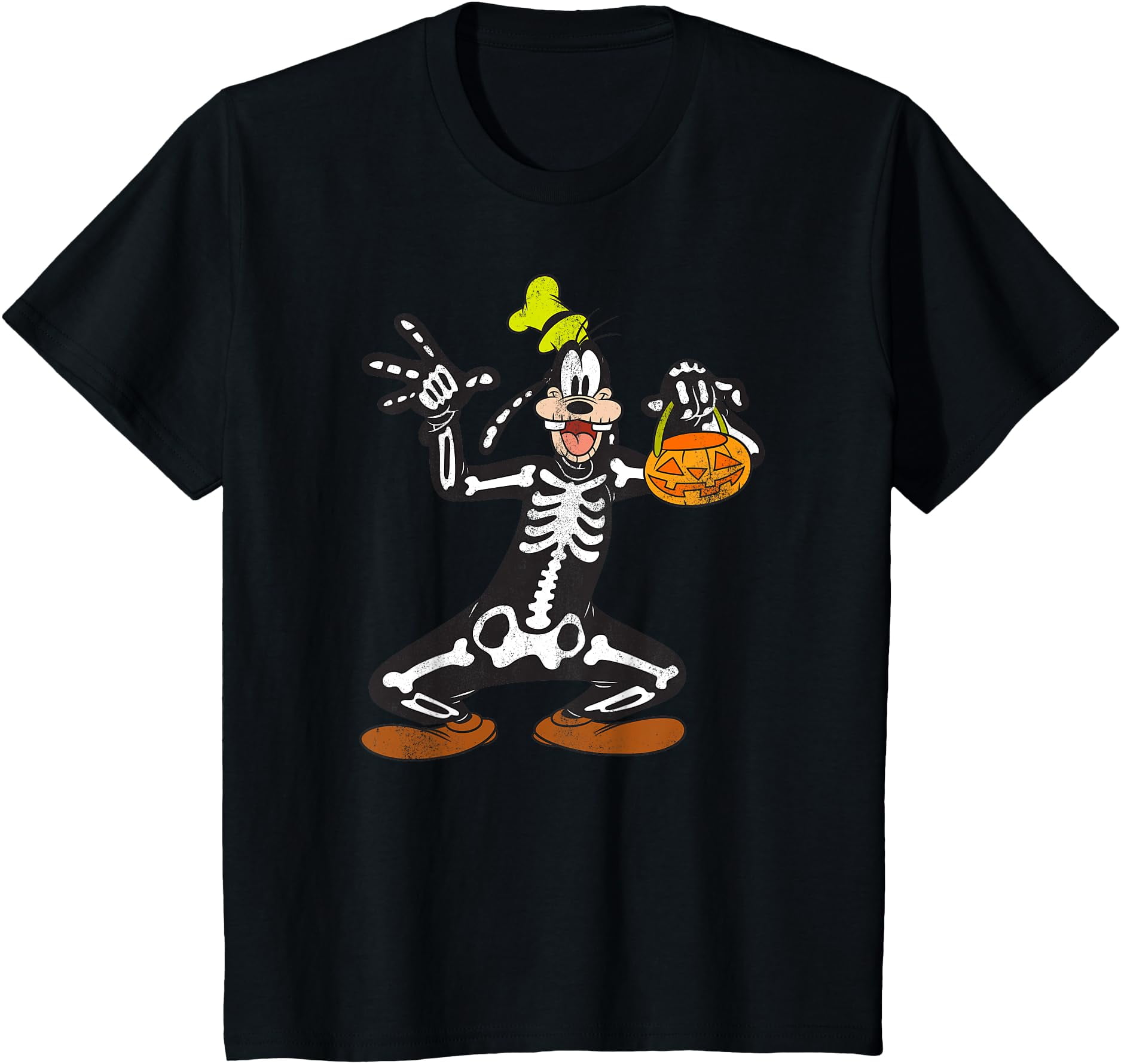 Disney Goofy Skeleton Halloween T-Shirt, Black Color, Size YXS ...