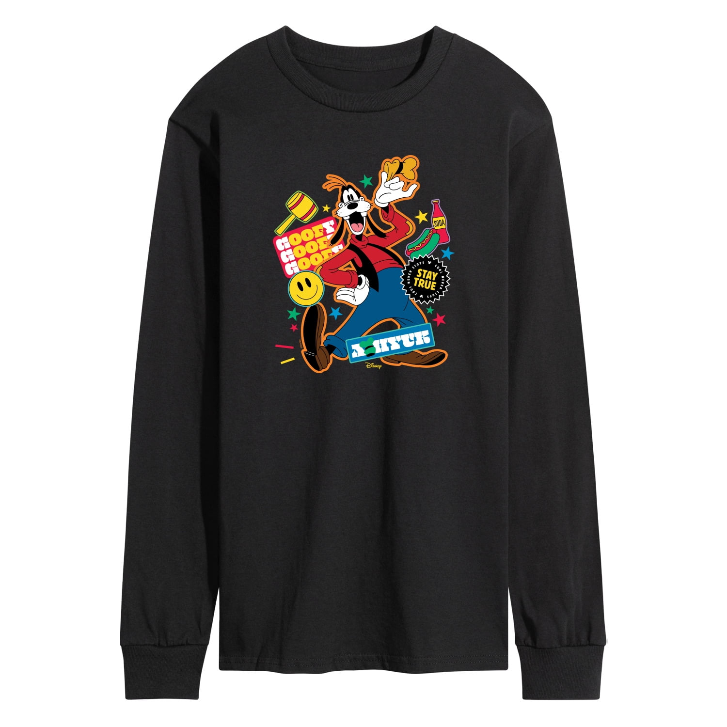 Disney - Goofy Sticker Look - Men's Long Sleeve T-Shirt - Walmart.com