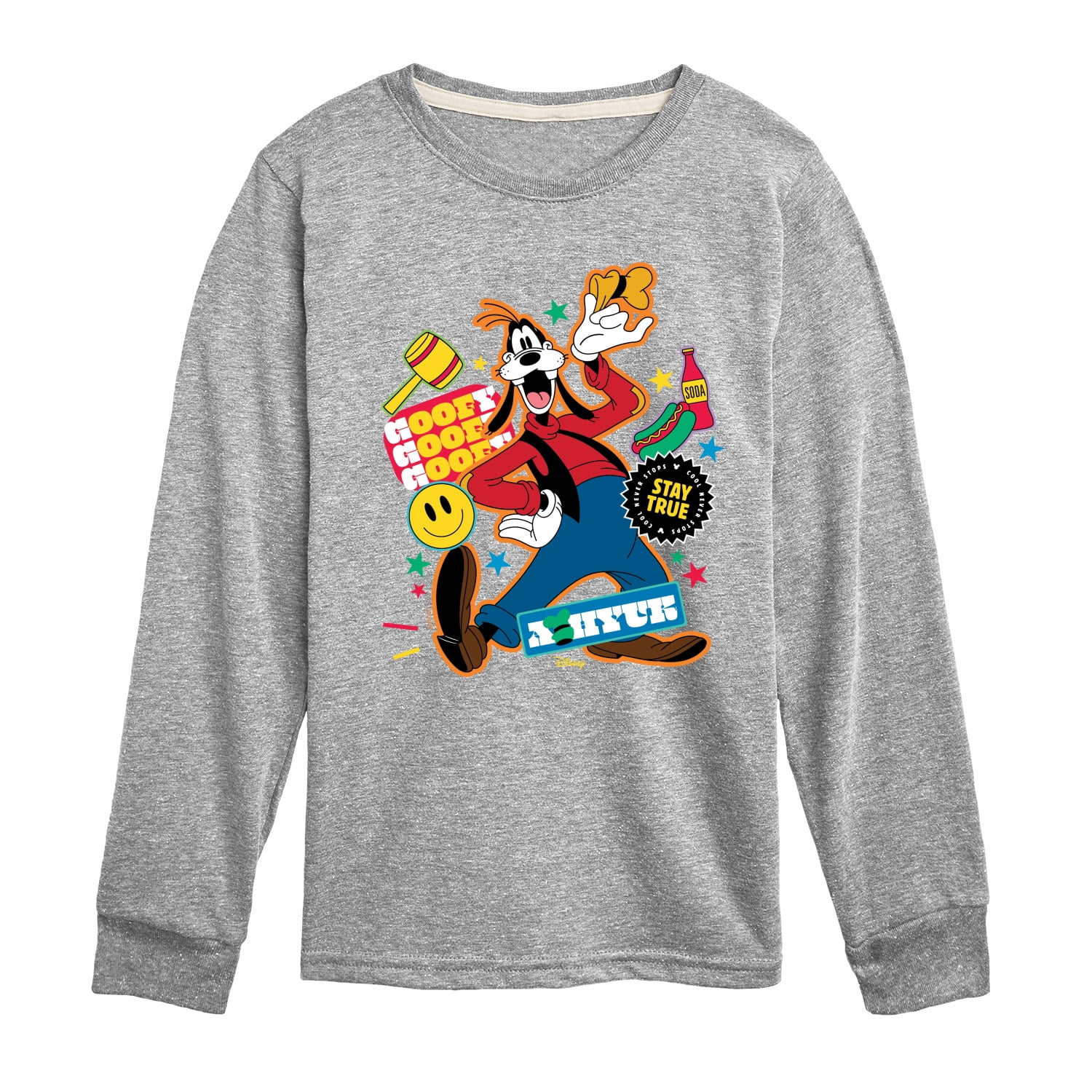 Disney - Goofy Sticker Look - Toddler & Youth Long Sleeve Graphic T ...