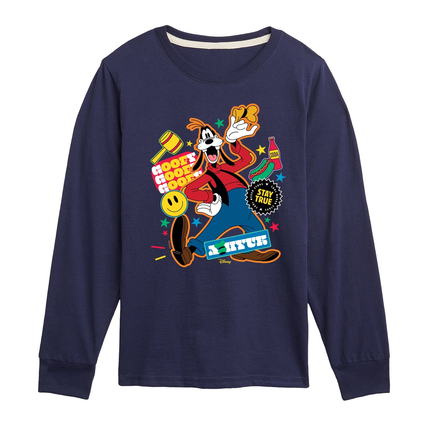 Disney - Goofy Sticker Look - Toddler & Youth Long Sleeve Graphic T ...