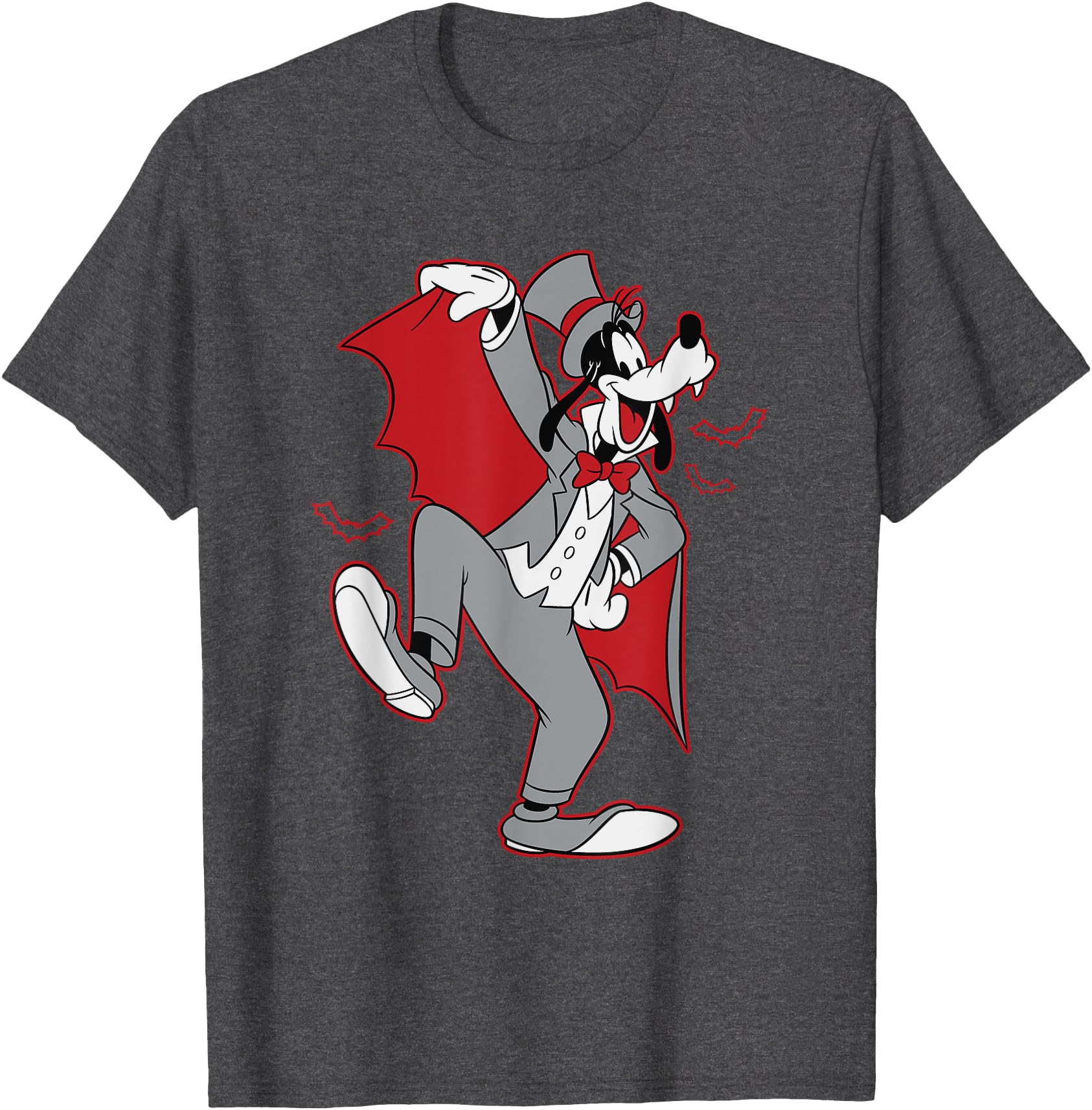 Disney Goofy in Dracula Costume Halloween T-Shirt, Dark Heather Color ...