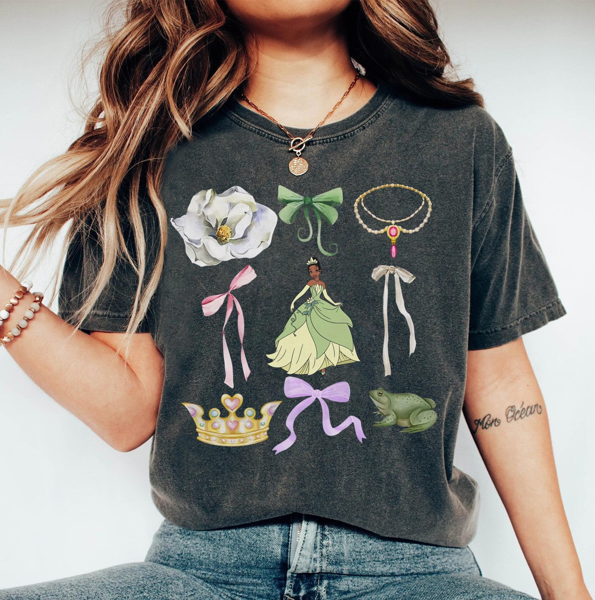 Disney Green Dress Princess Shirt, Tiana Coquette Princess T-shirt, Princess Frog, Disney Girls ...