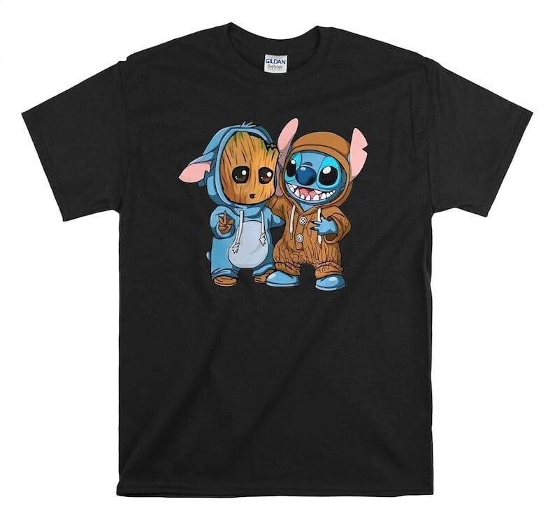 Disney Groot and Stitch Friends Lilo and Stitch T shirt - Walmart.com