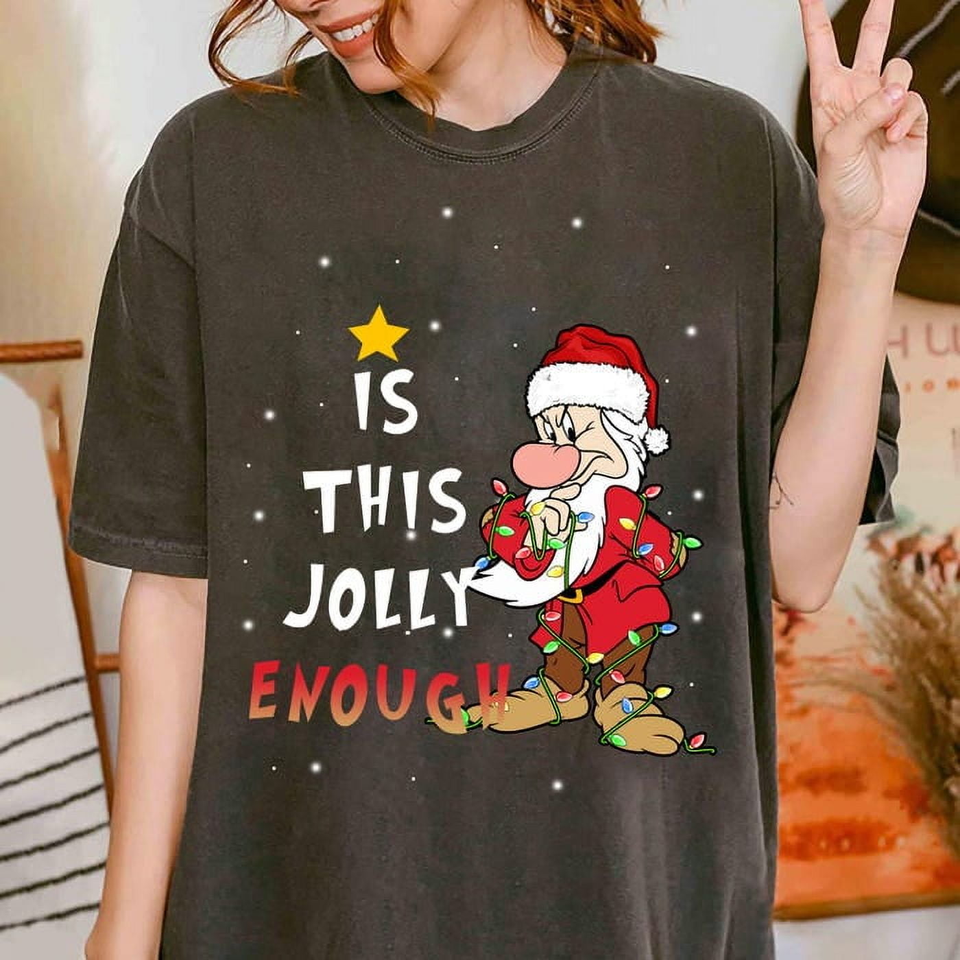 Disney Grumpy Dwarf Is This Jolly Enough Santa Costume Christmas Shirt ...