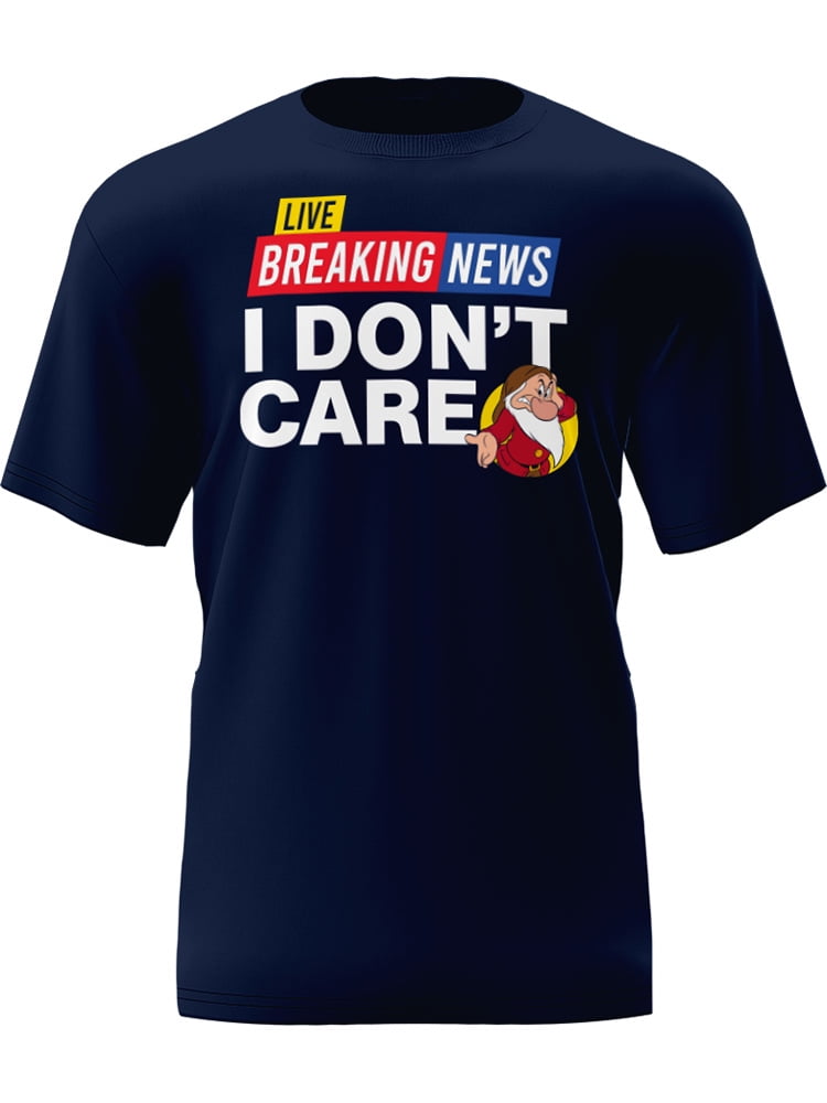 Disney Grumpy I Don’t Care Adult Unisex Tee Shirt, S-XXL - Walmart.com