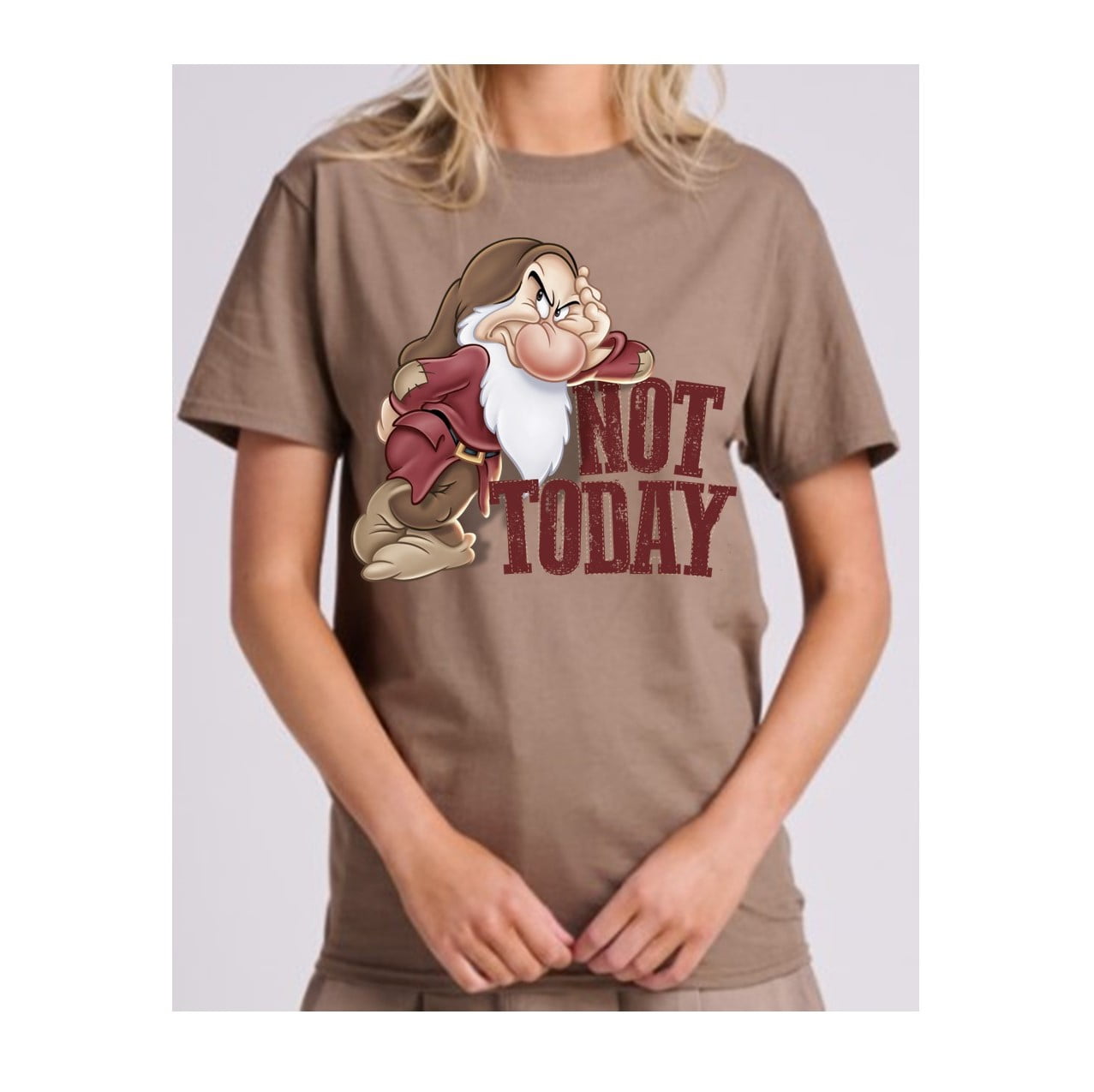 Disney Grumpy "Not Today" Men's Khaki Tee Medium - Walmart.com