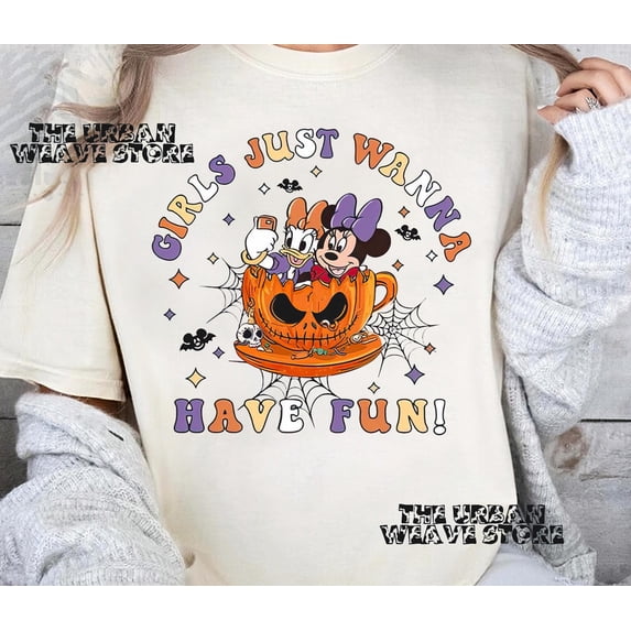 Disney Halloween Daisy And Minnie Shirt Girls Just Wanna Have Sun Tea ...
