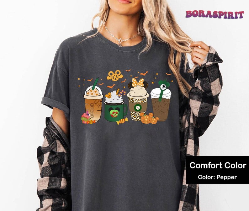 Disney Halloween Drinks Shirt, Halloween Coffee Latte Shirt, Fall ...
