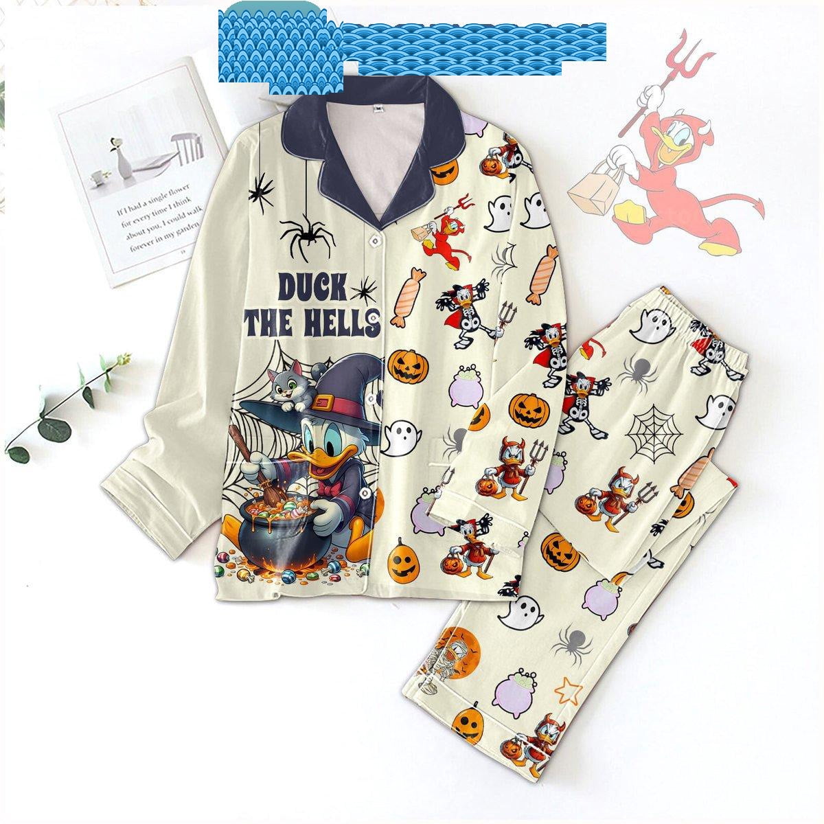 Disney Halloween Duck The Hell Donald Duck Polyester Pajamas Set ...