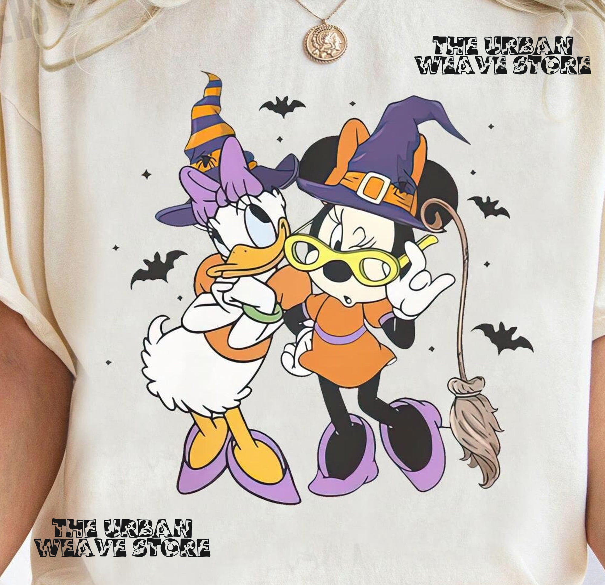 Disney Halloween Minnie And Daisy Witches Shirt Gotta Stitck Together T ...