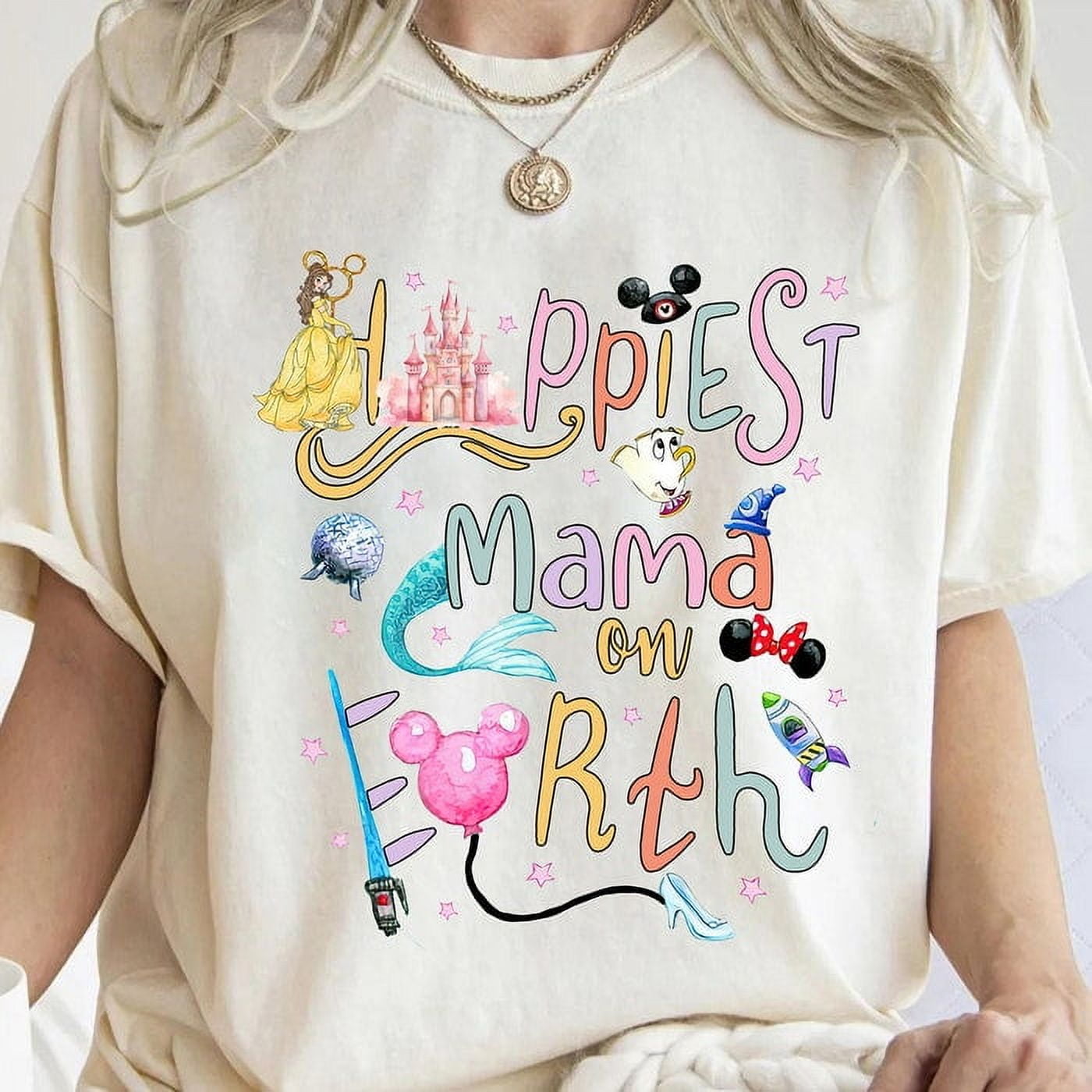 Disney Happiest MAMA On Earth Motherâ€™s Day Shirt, Disney Princess Tee ...
