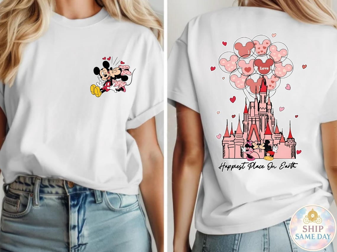 Disney Happiest Place On Earth Mickey Minnie Valentine Kiss Castle ...