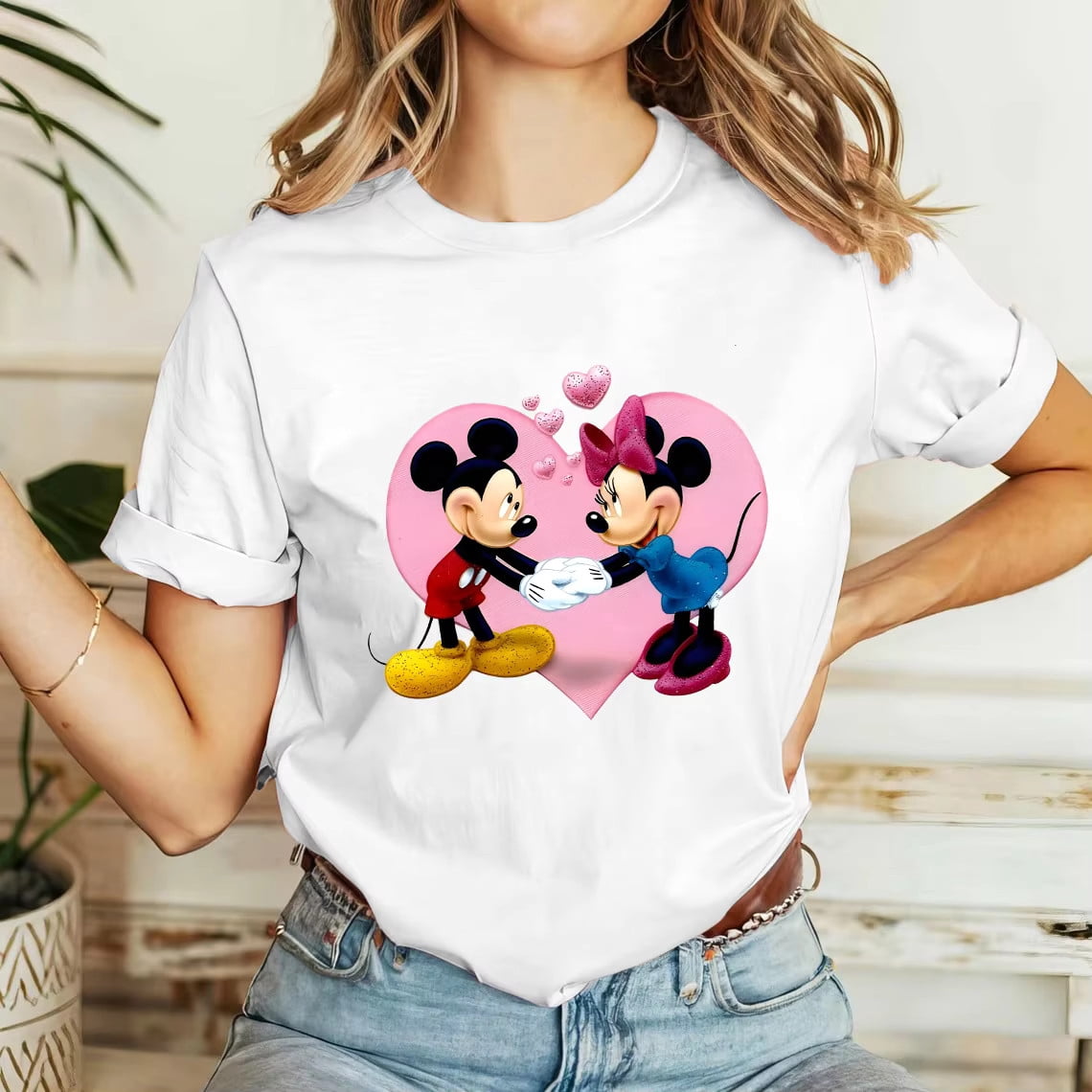 Disney Happy Mickey And Minnie Mouse True Romance Sweetheart Couple T ...