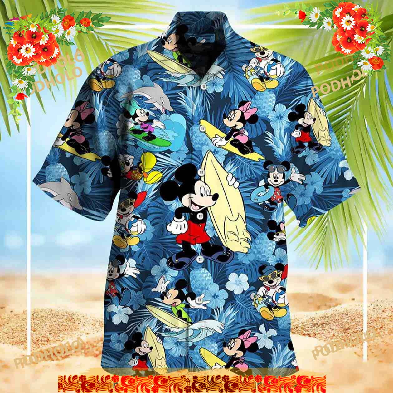 Disney Hawaiian Shirt Disney Mickey Mouse Hawaiian Tropical Aloha ...