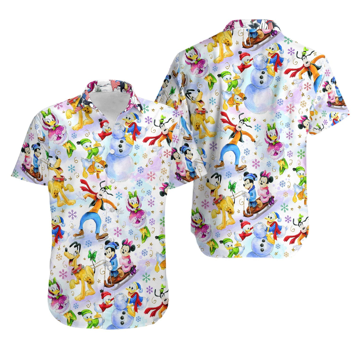 Disney Hawaiian Shirt Summer Beach Disney Characters Collection Aloha ...