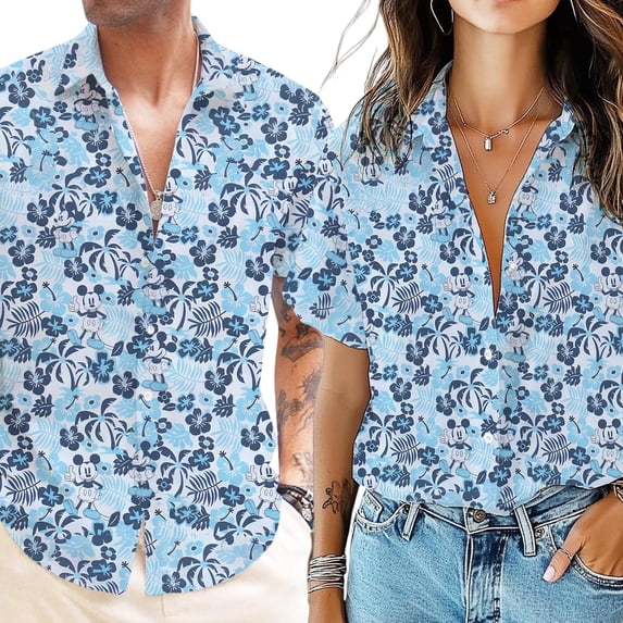 Disney Hawaiian Tropical Shirt, Mickey Mouse Hawaiian Shirt, Disney ...