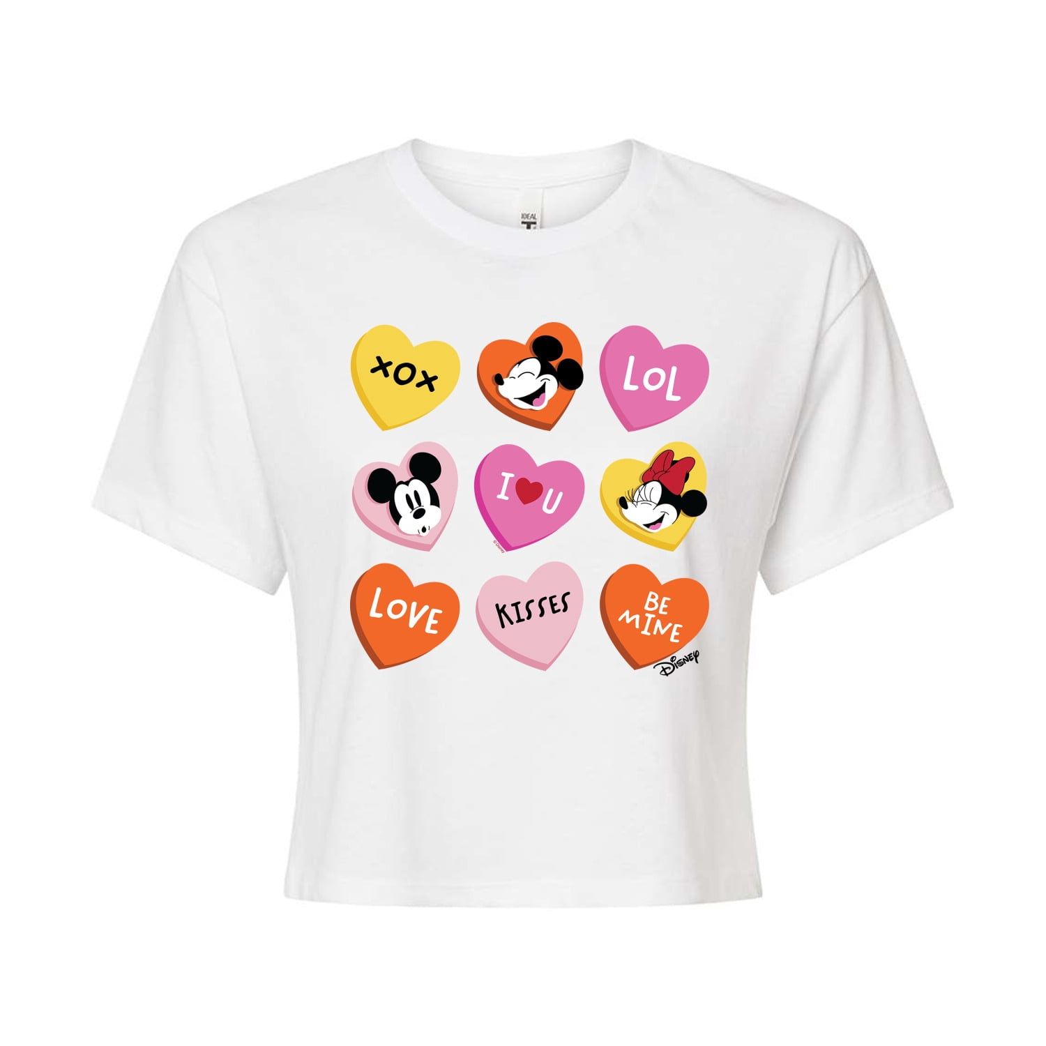 Disney - Heart Grid - Juniors Cropped Graphic T-Shirt - Walmart.com